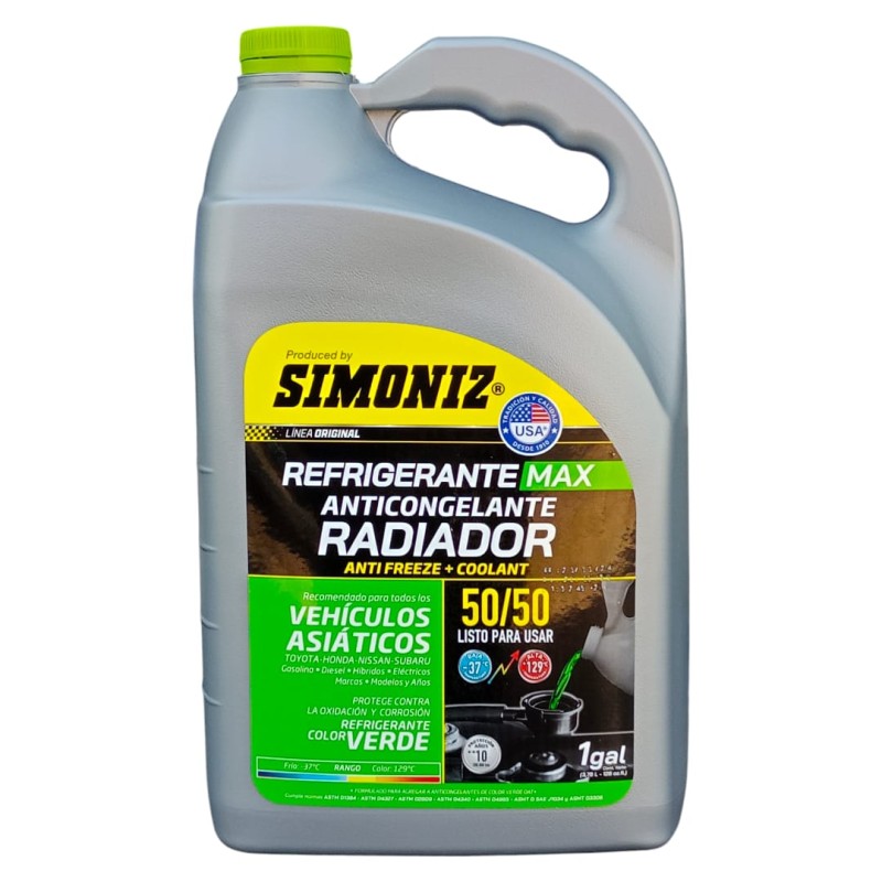SIMONIZ ANTIFREEZE/COOLANT ASIAN GREEN 50/50 1GL | RAV MOTOR CHILE